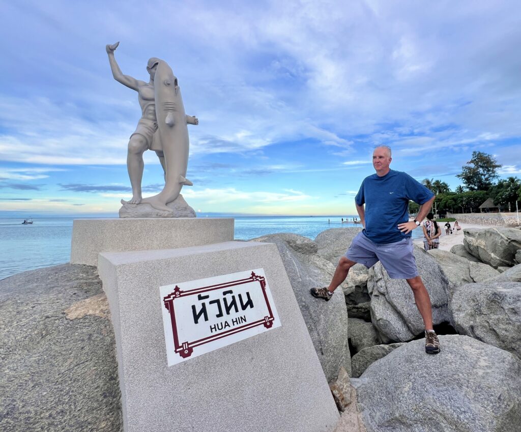 The Fisherman and Shark: Quirky Statue along Hua Hin Beach
